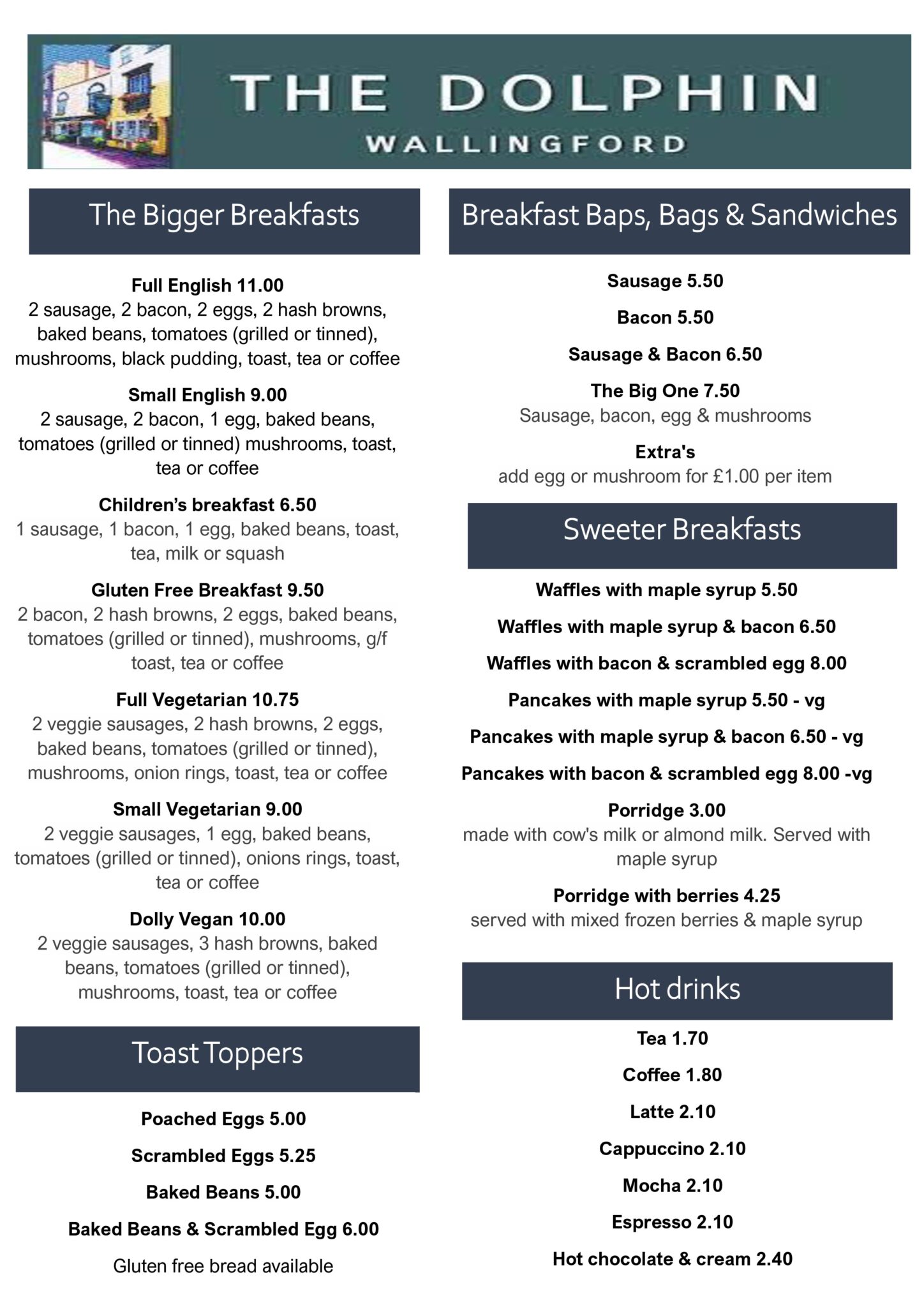 Menus - The Dolphin