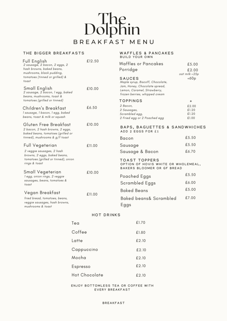 Menus - The Dolphin